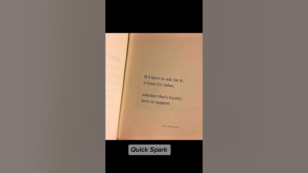 If I Have to Ask, It Loses Value.. |Quick Spark #youtube #thequickspark ...