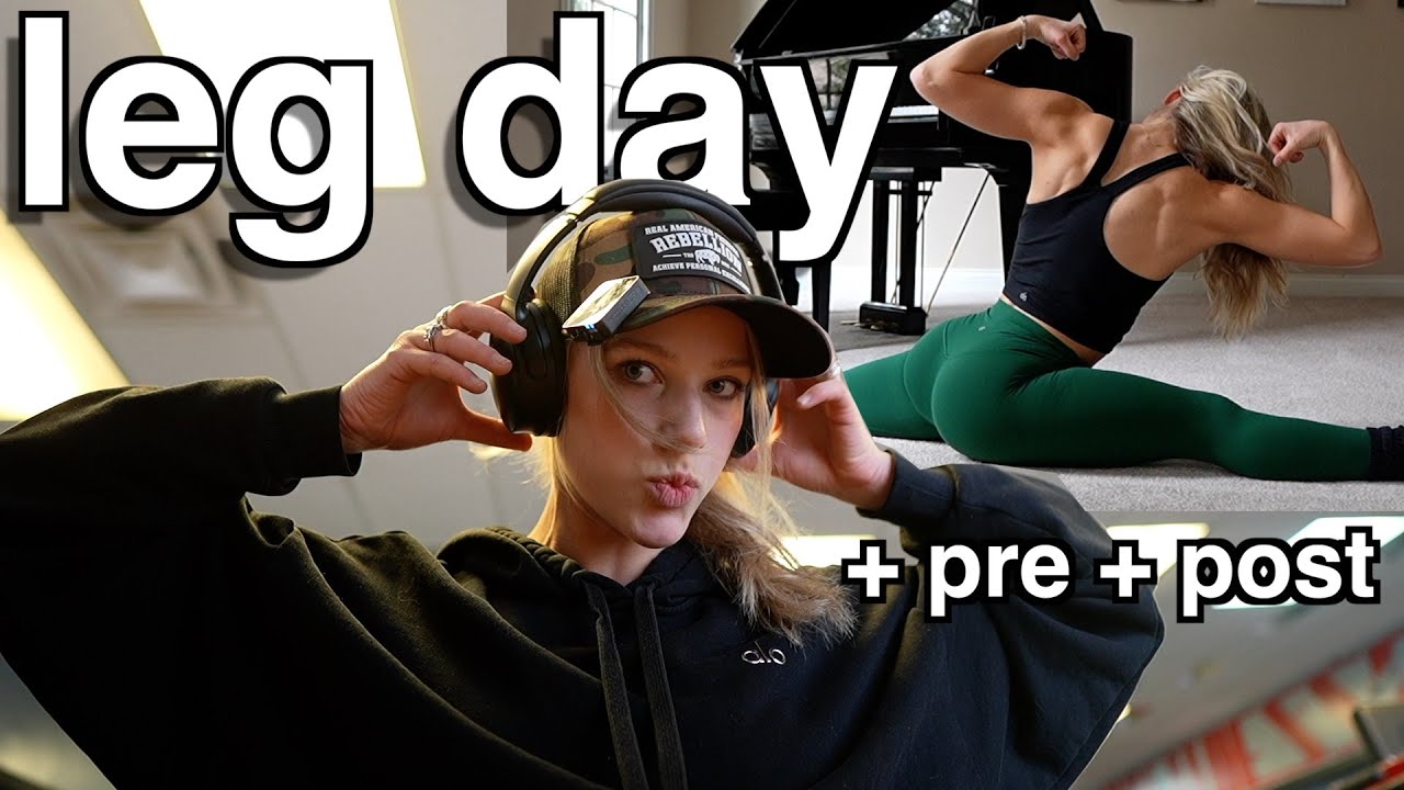 my leg day routine! | + pre lift and post - YouTube