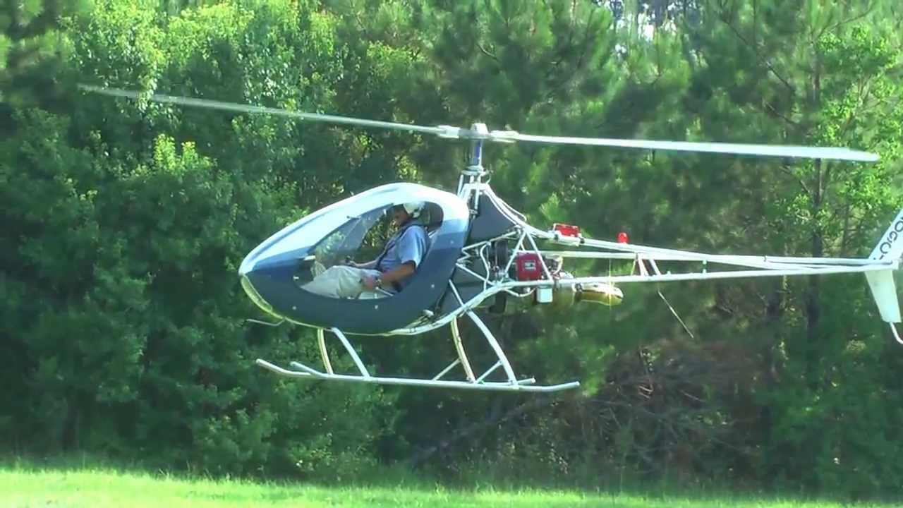 Single seat turbine helicopter takes off from my yard - YouTube