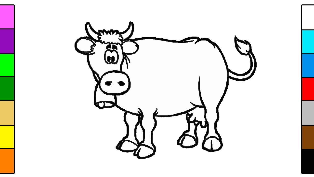 Cow Coloring Pages - YouTube