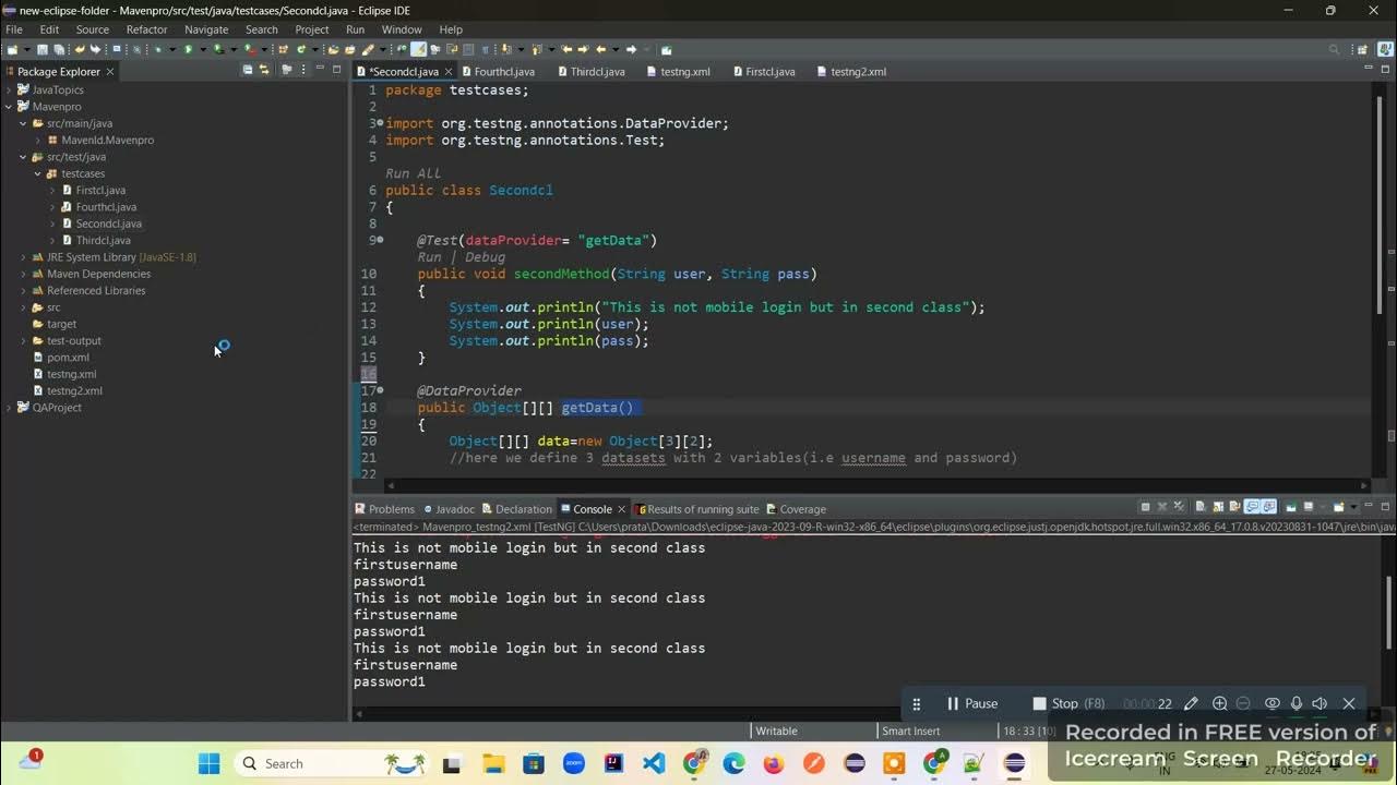Running Testcases Using Dataprovider From Testng Youtube