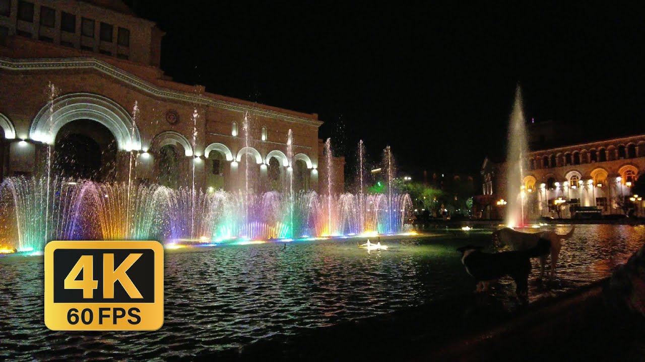 Dancing Fountain / Republic Square / Yerevan / Armenia. 4K 60fps - YouTube