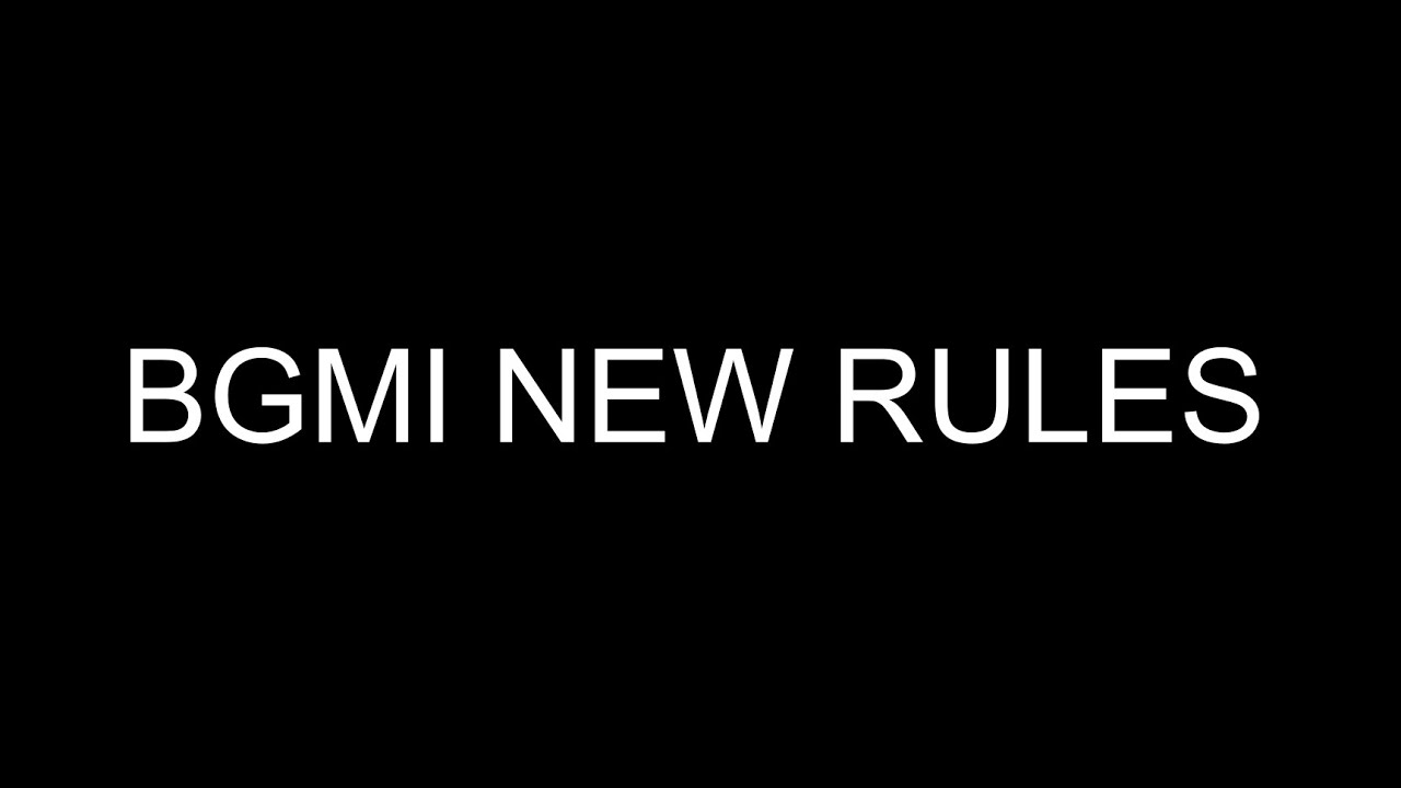 BGMI NEW RULES 😱 - YouTube