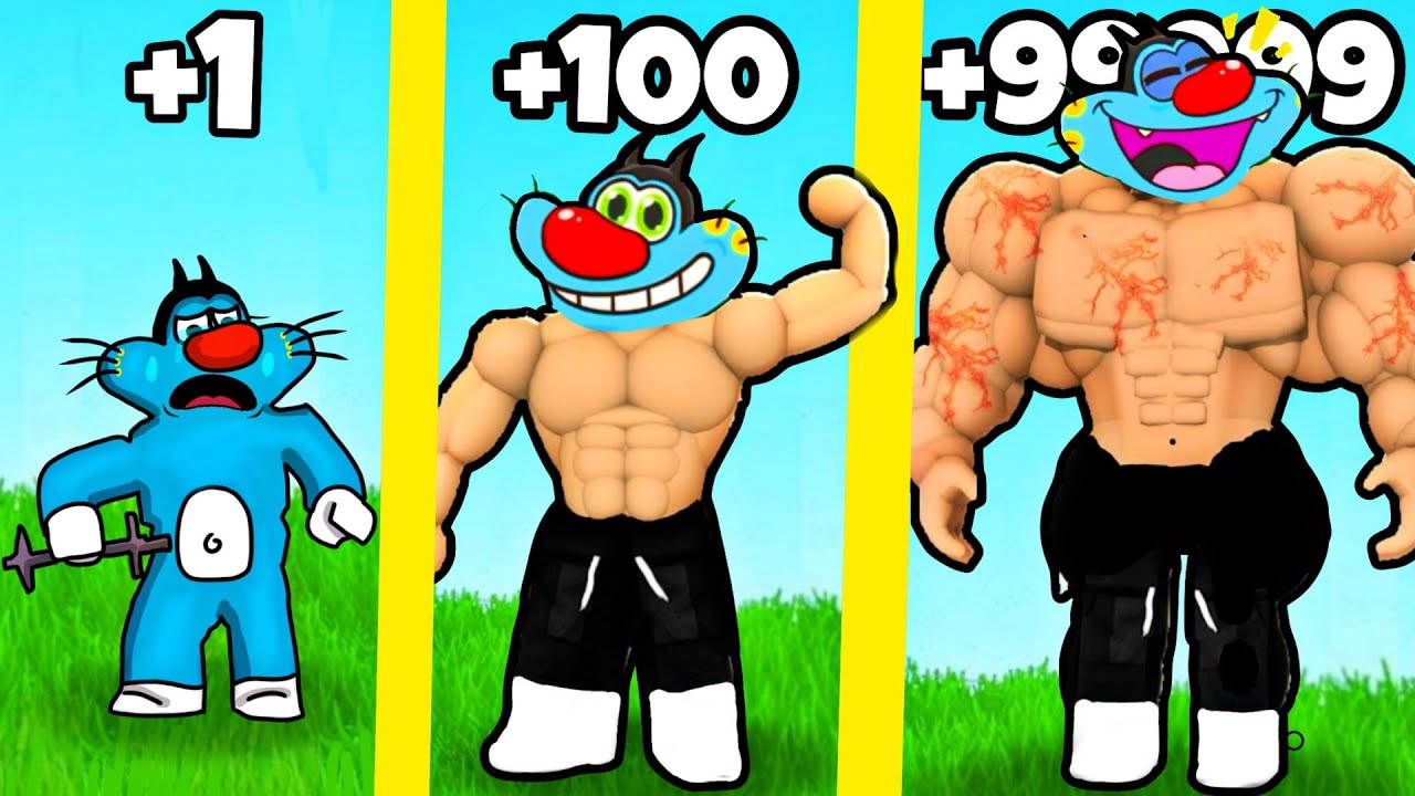 ROBLOX Oggy Became Bodybuilder in Gym Realms Roblox | Oggy Game - YouTube