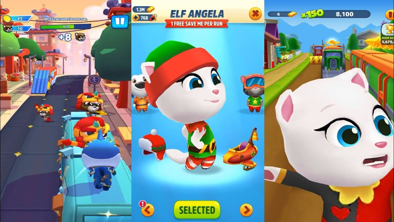 Talking Tom Gold Run vs Hero Dash Super Tom Splashy Tom And Carnival ...