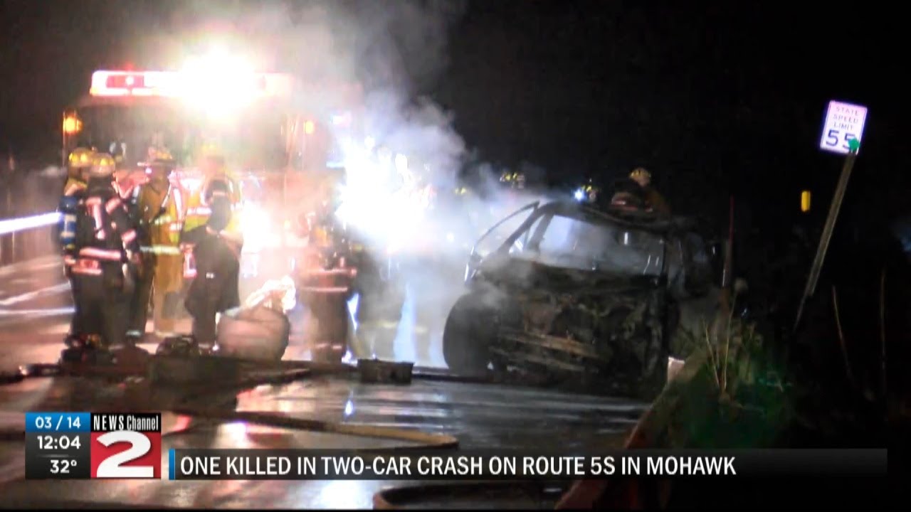 1 dead following fiery crash in Mohawk - YouTube