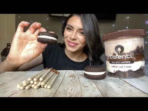 Asmr cookies & cream desserts (mukbang) eating sounds🍪🍫🍦 - YouTube