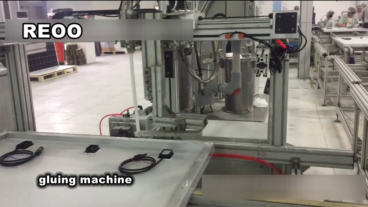 Gluing machine for fixing junction box with connector in solar panel ...
