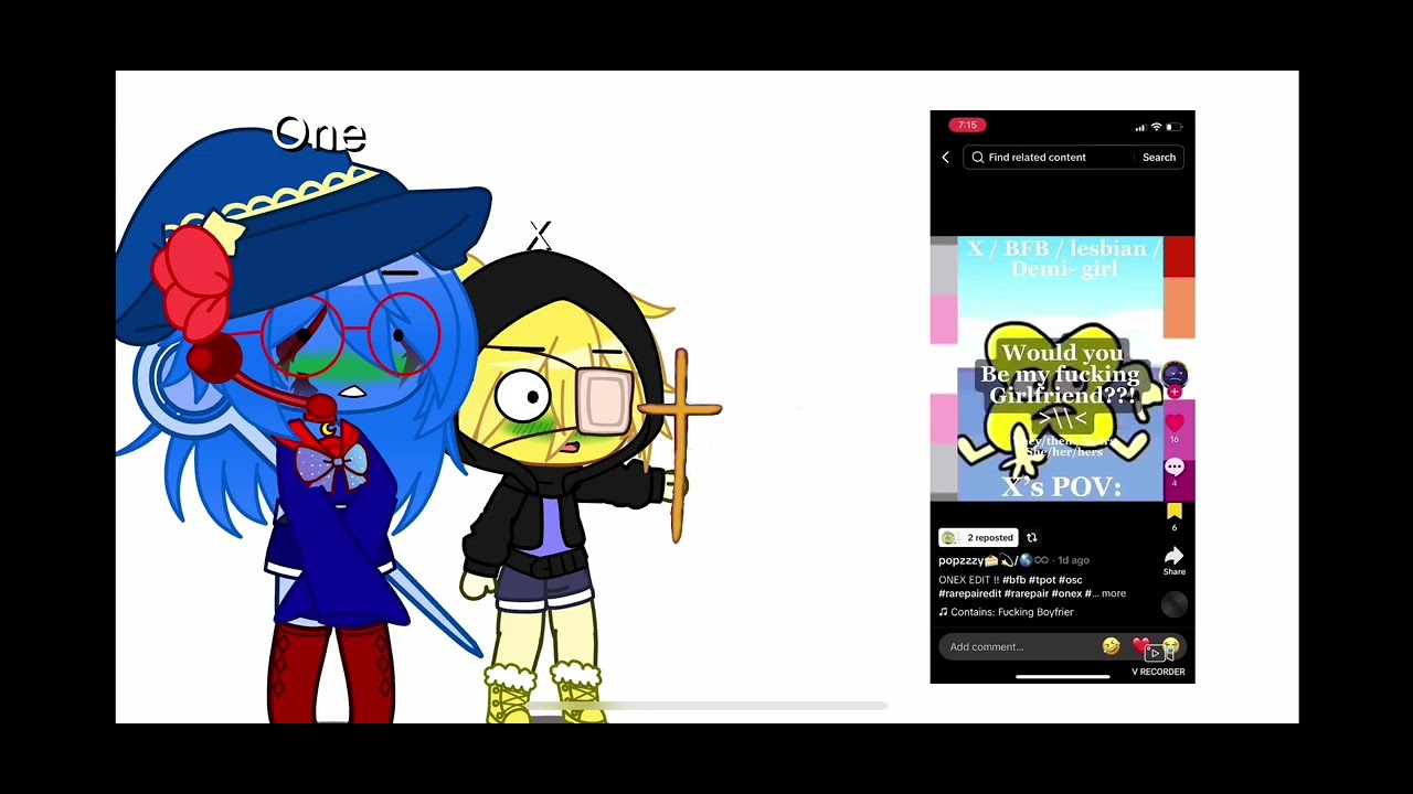 BFB/TPOT Gacha Club Video: One & X react to One x X💀 - YouTube