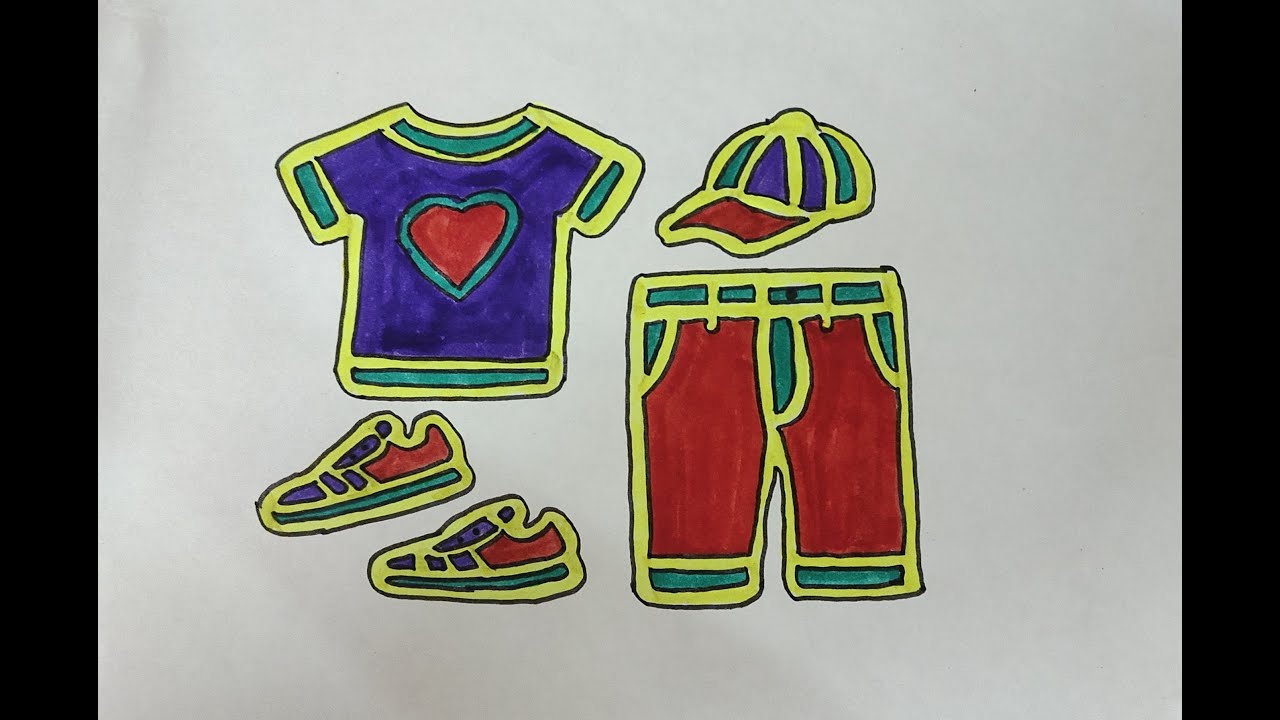 How To Draw A Beautiful & Colourfull Dress Drawing For Kids - YouTube