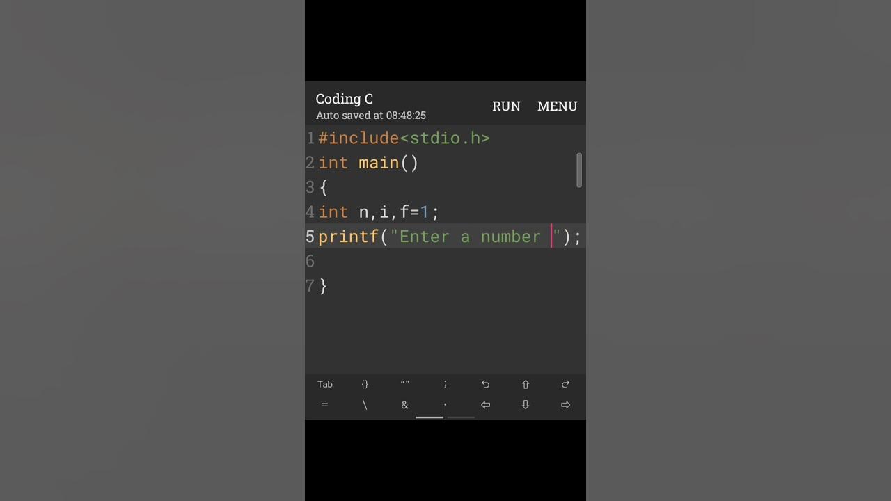 calculate the factorial of a given number using C programming language #@codingbro73 - YouTube