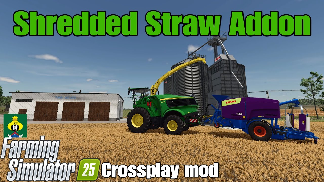 Shredded Straw Addon / FS25 crossplay mod - YouTube