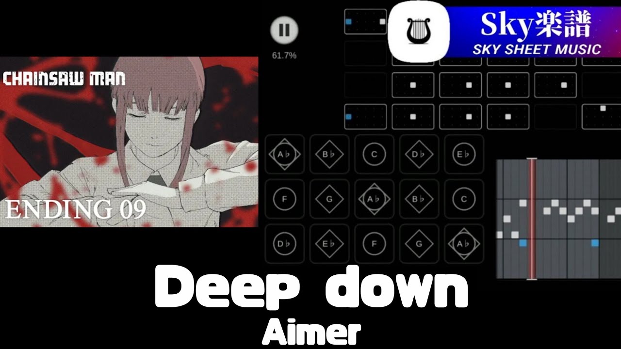 Sky 楽譜 - Deep down / Aimer 『 チェンソーマン 』 ED 09 " CHAINSAW MAN " - YouTube