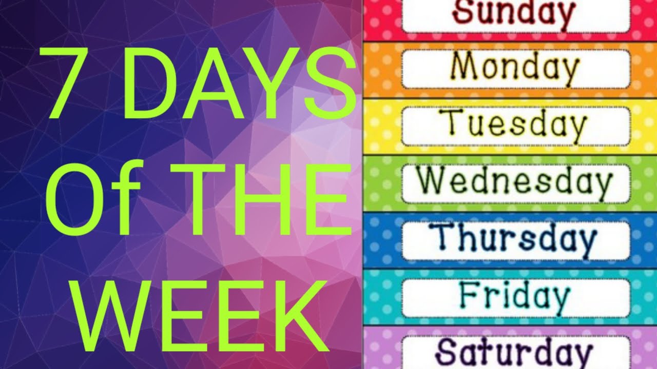 Days of the Week Song-Lets Sing Along - YouTube