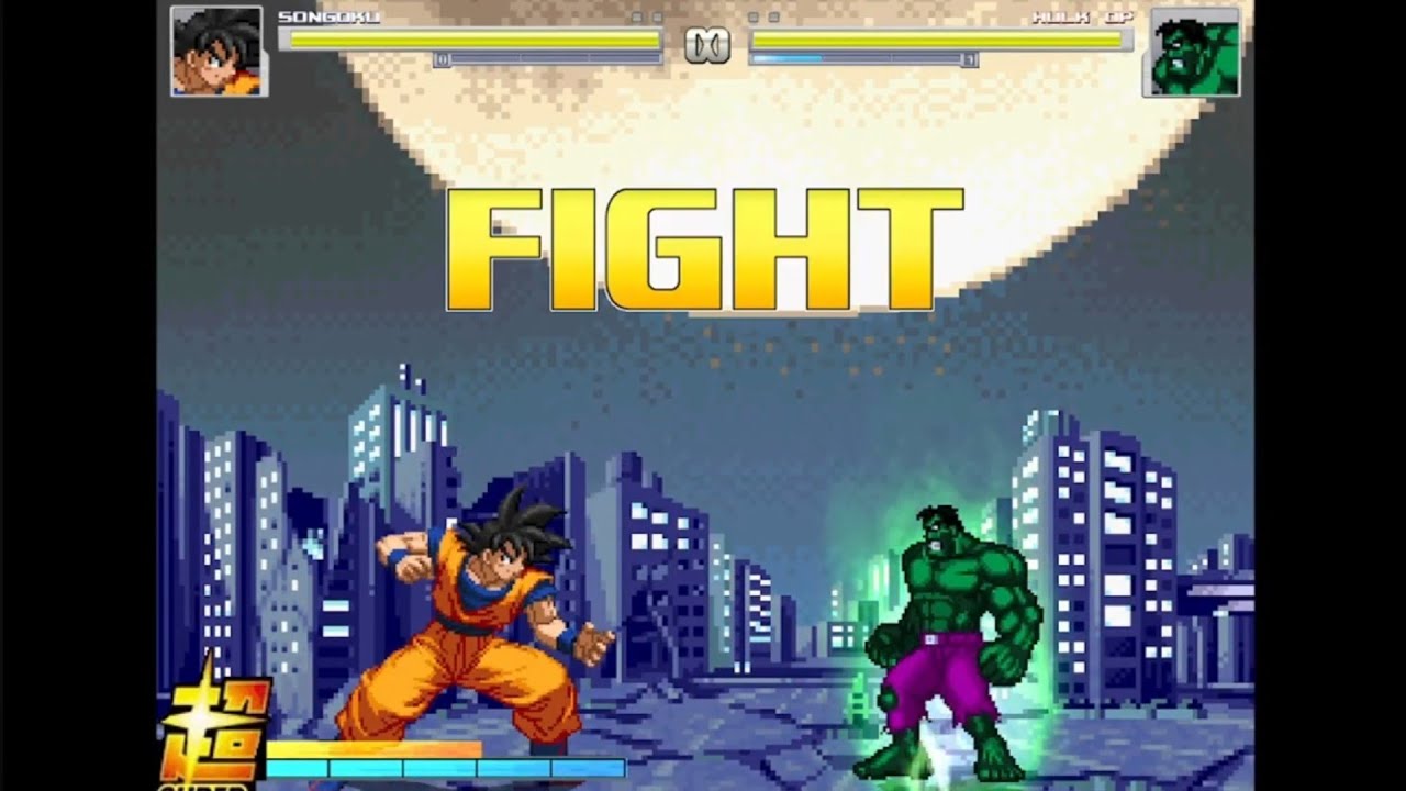 Son Goku vs. The Hulk (Dragon Ball vs. Marvel) | M.U.G.E.N - YouTube