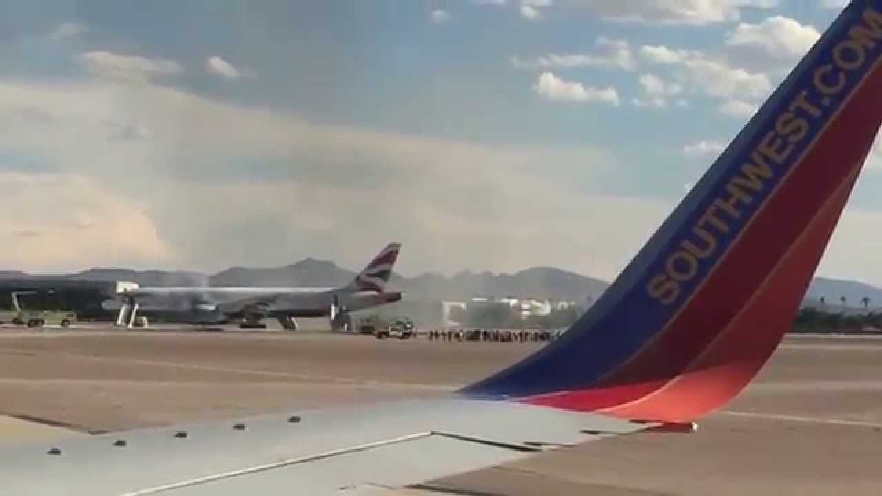 Fire Plane British Airways #2276 - Las vegas - YouTube
