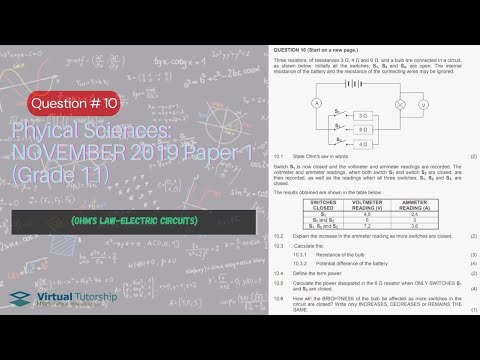 OHM'S LAW (ELECTRICITY) | November 2019 : Physical Sciences P1 Question ...