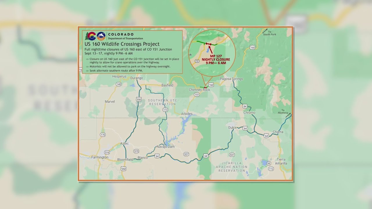 Closures on US 160 set to begin soon in southern Colorado - YouTube