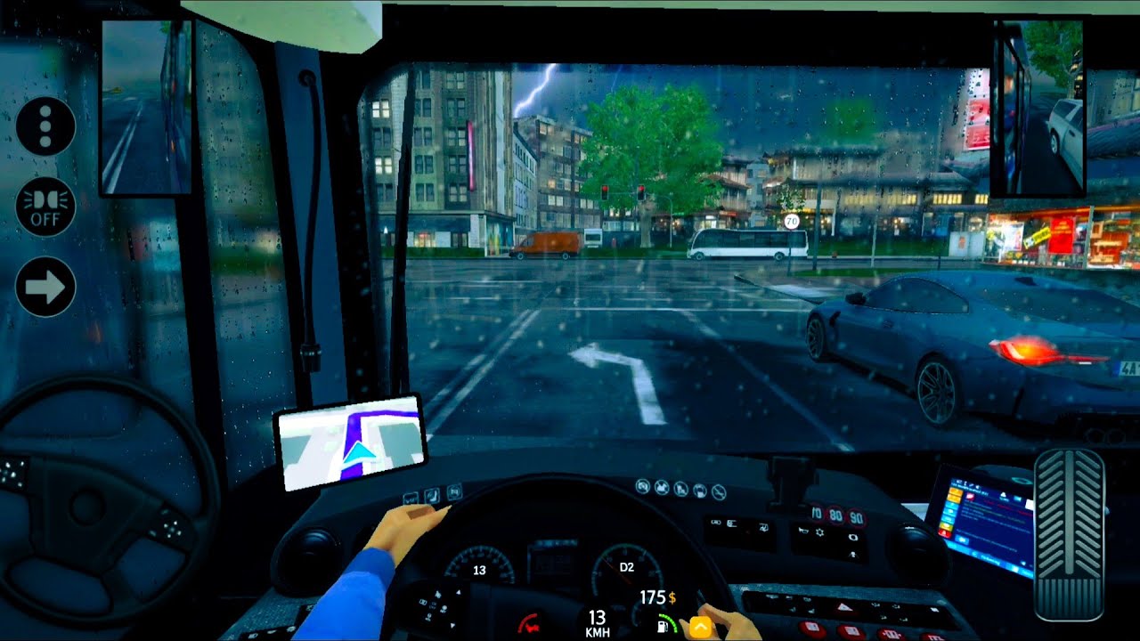 Bus Simulator 2023 - Driving on Beautiful Shanghai Streets in rain ...