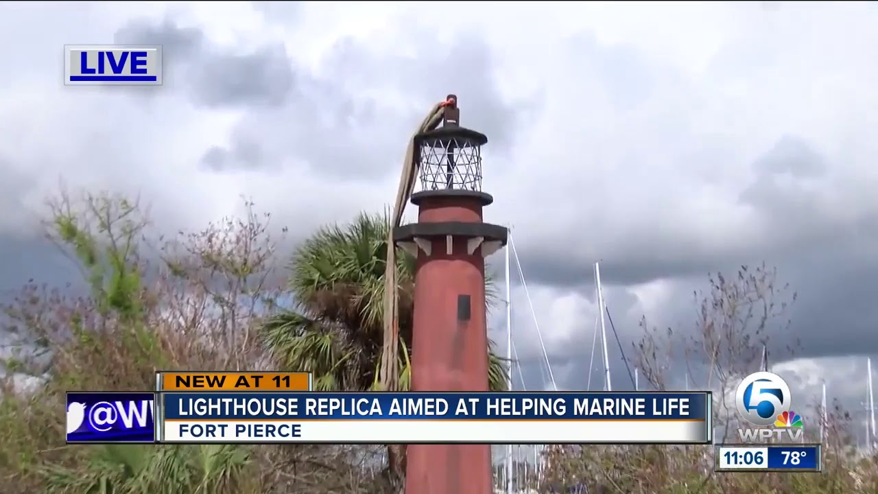 Lighthouse replica aimed at helping marine life - YouTube