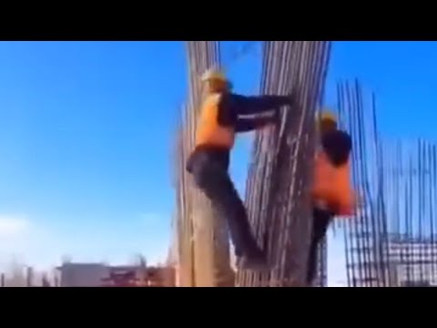 Construction workers playing inside the site - YouTube