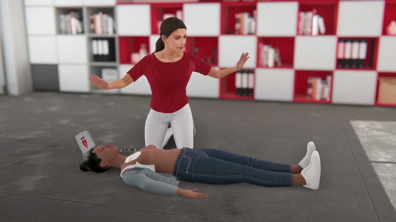 Hands Only Cpr Plus Aed Woman International English Youtube