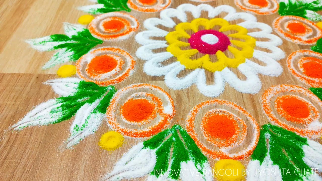 Very Easy & Quick Daily Rangoli Design | How to Make Small & Beautiful ...