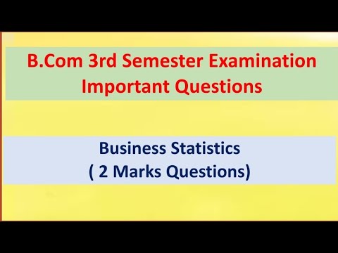 Business Statistics Important Questions, +3 3rd Semester Commerce | 2 ...