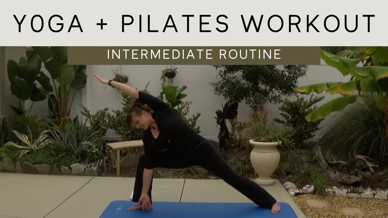 45 Minute Full Body Yoga Pilates Fusion Workout | Intermediate Yoga ...