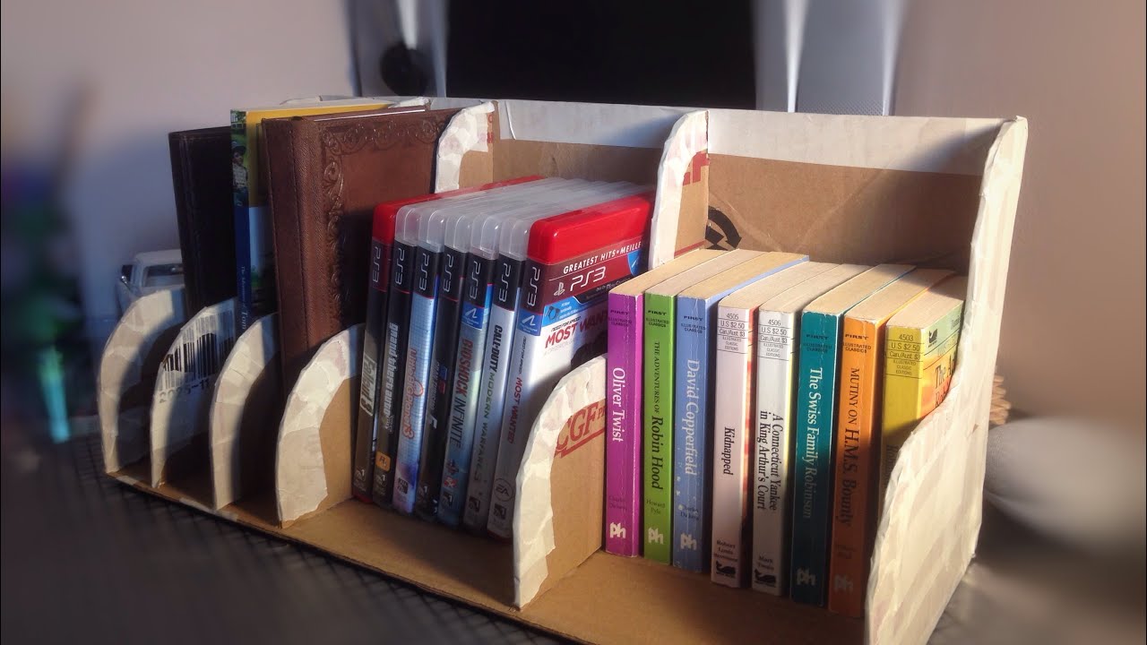 A Cardboard Book Shelf YouTube A Cardboard Book Shelf YouTube