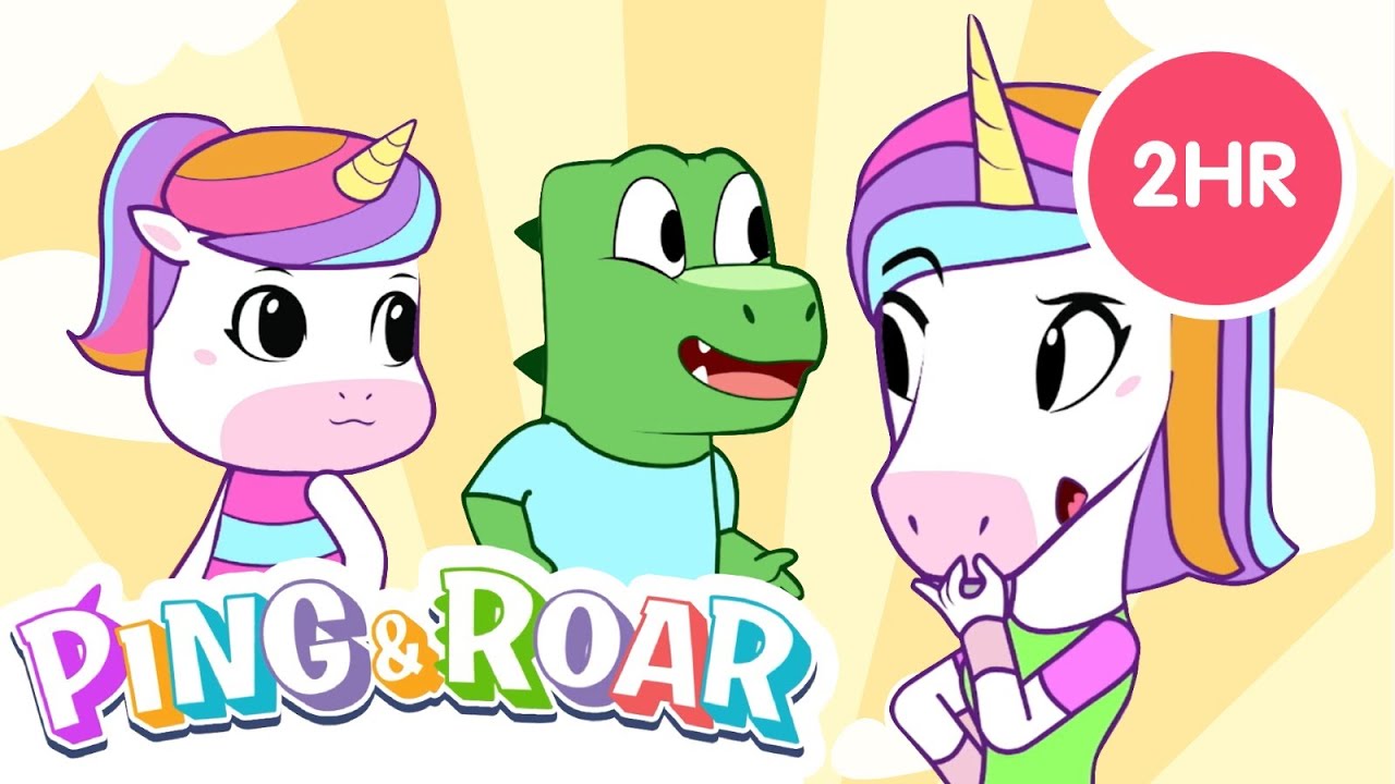 🥶😨 Stuck Zipper! | 2 Hour Ping & Roar Winter Fun Compilation 🦄🦖 ...