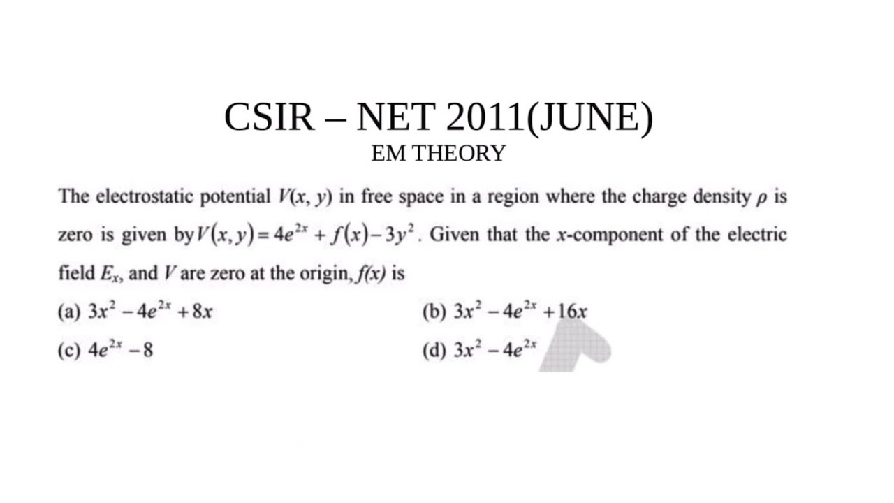 CSIR NET EM THEORY: Physics || Previous Year Question Solution 2011_1 ...