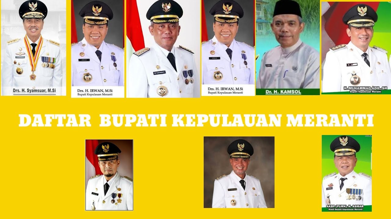 Daftar Bupati Kabupaten Kepulauan Meranti - YouTube