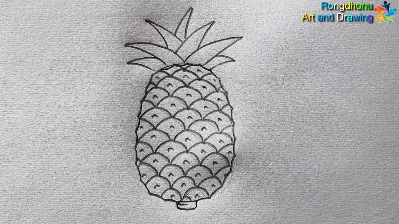 Simple rules for drawing pineapple fruit 🍍🍍Anarosh Fol aaka Sohoj Niyom ...