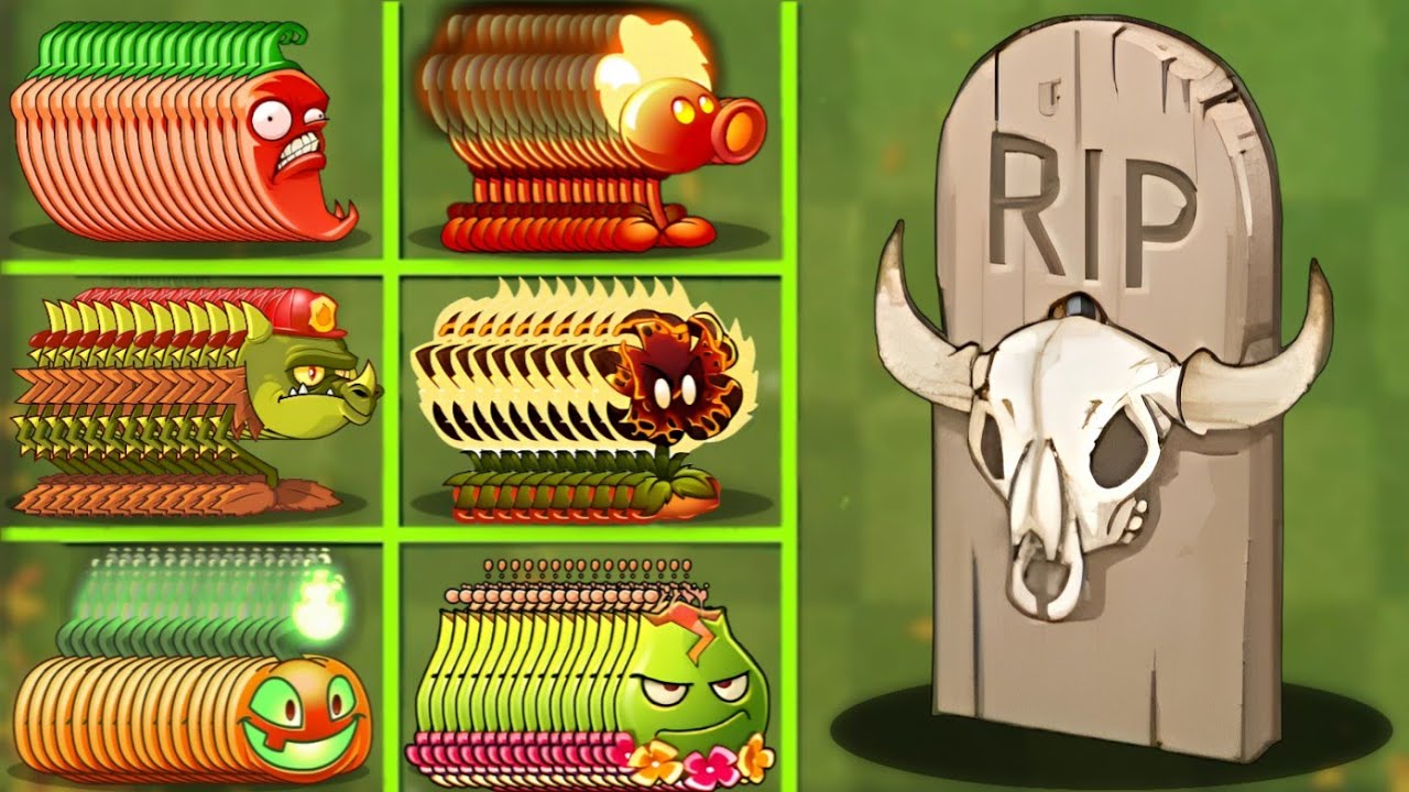 Pvz2 Challenge || Random 25 Tombestones VS All Plant || Who Will Win ...