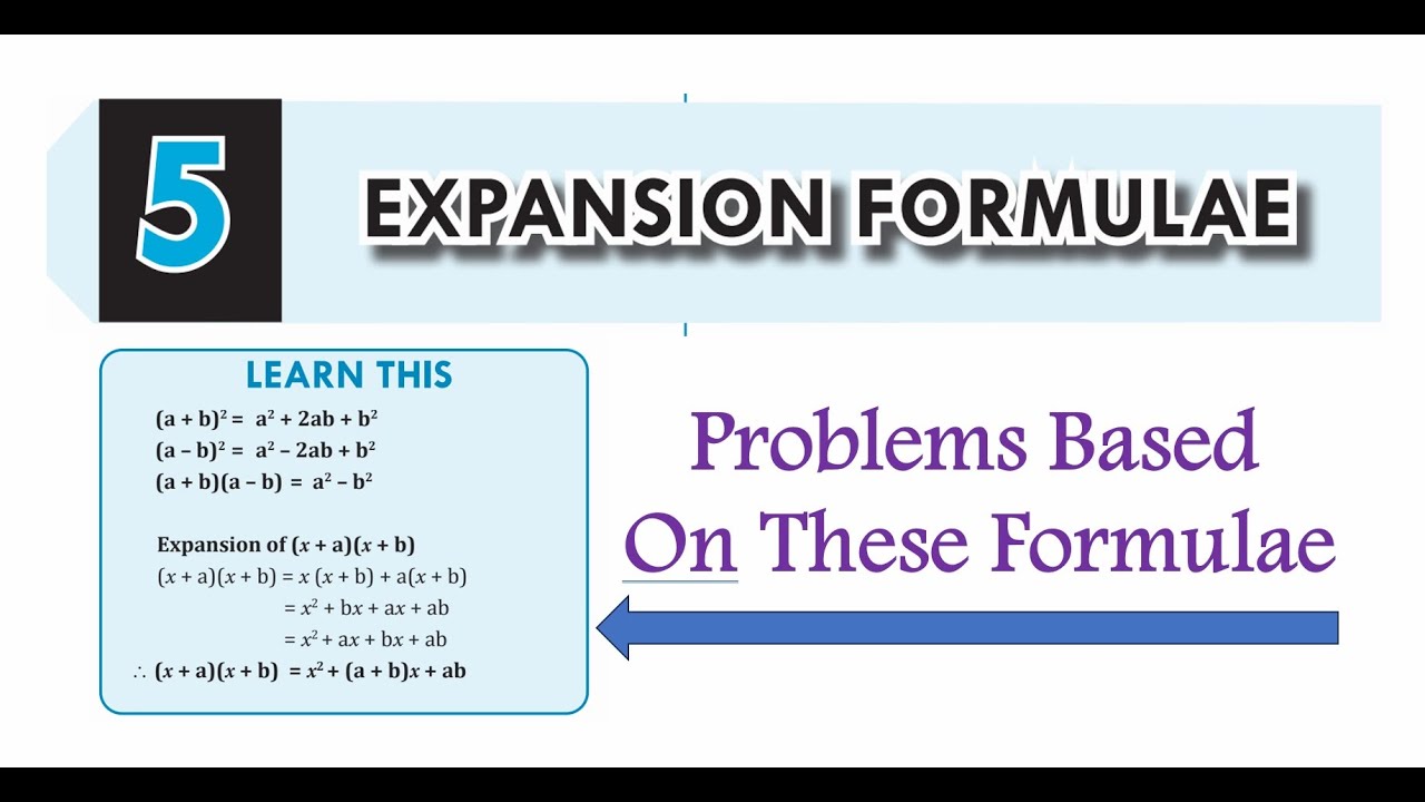 Expansion Formula class 8 practice set 5.1 - YouTube