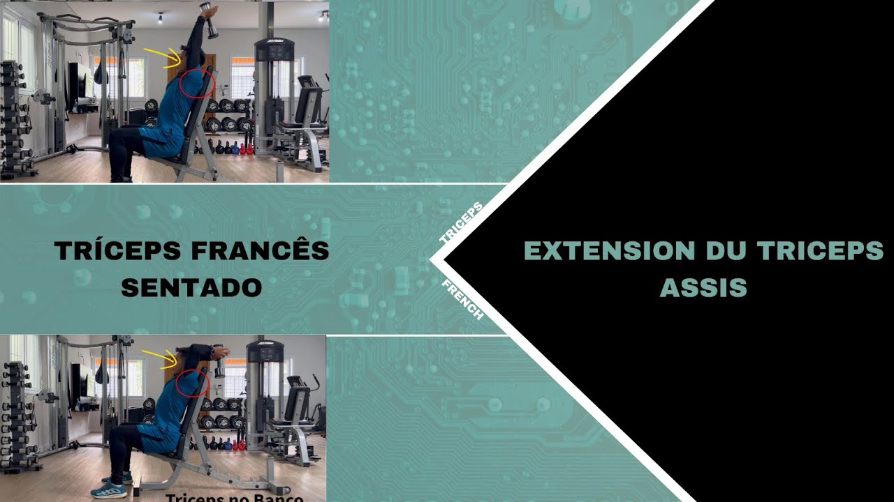Triceps francês sentado - Extension du Triceps Assis - YouTube
