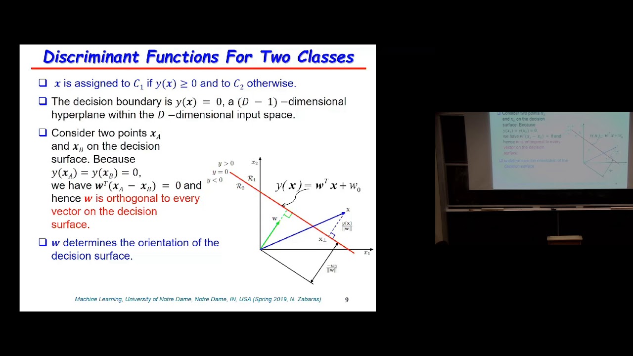 Lecture 12: Linear Models of Classification: Discriminant Functions ...