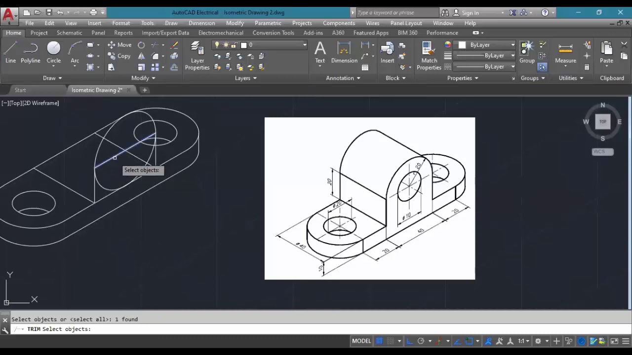 Isometric Projection practice example - YouTube