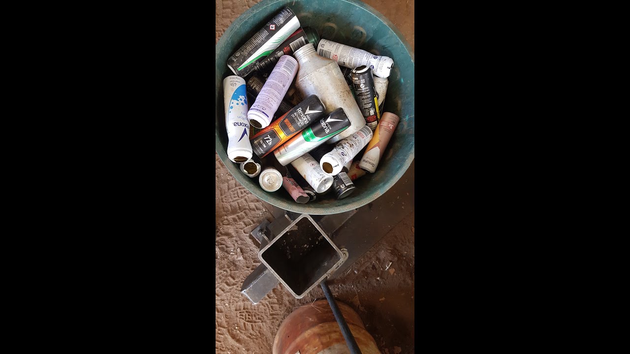 Making A little Bit Extra Pressing Aluminium Aerosol Cans - YouTube