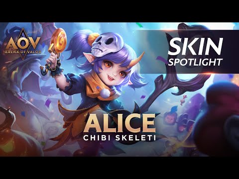 Alice Chibi Skeleti Skin Spotlight - Garena AOV (Arena of Valor) - YouTube