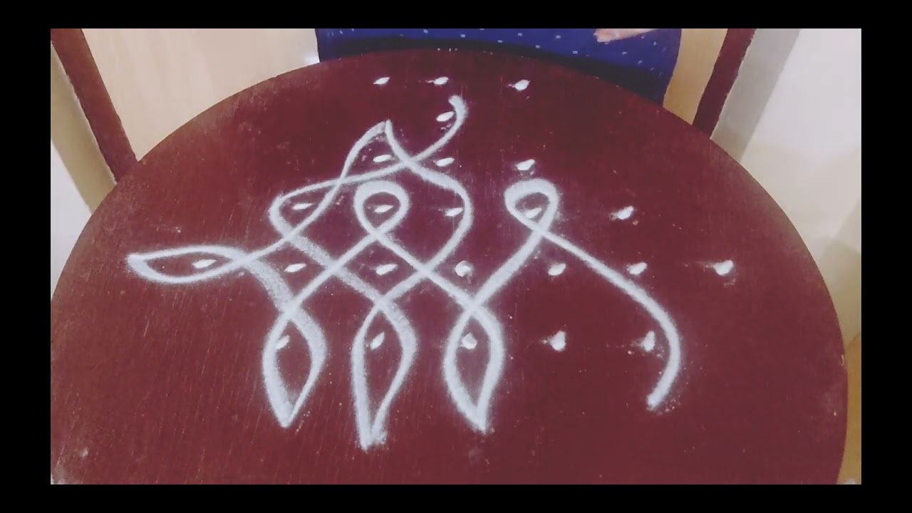 7*5*3 dots kambi kolam front door rangoli #simple gummam muggu design ...