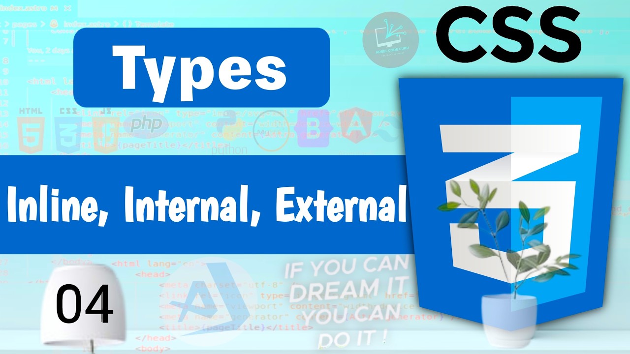 Types of CSS Inline, Internal & External CSS Explained CSS Full Course Tutorial #4 - YouTube