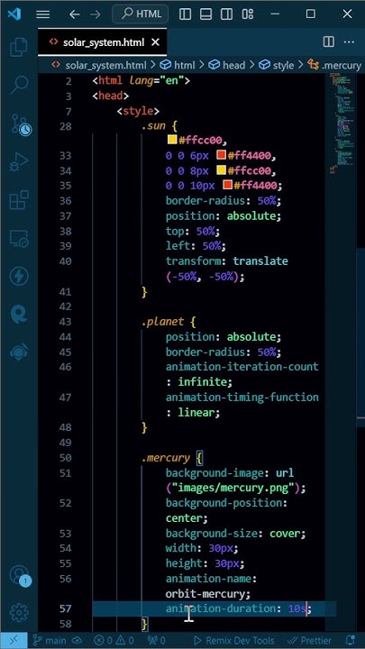 Solar System Using Html Css Codewithme Mernstack Webdev Solarsystem Viral Shorts