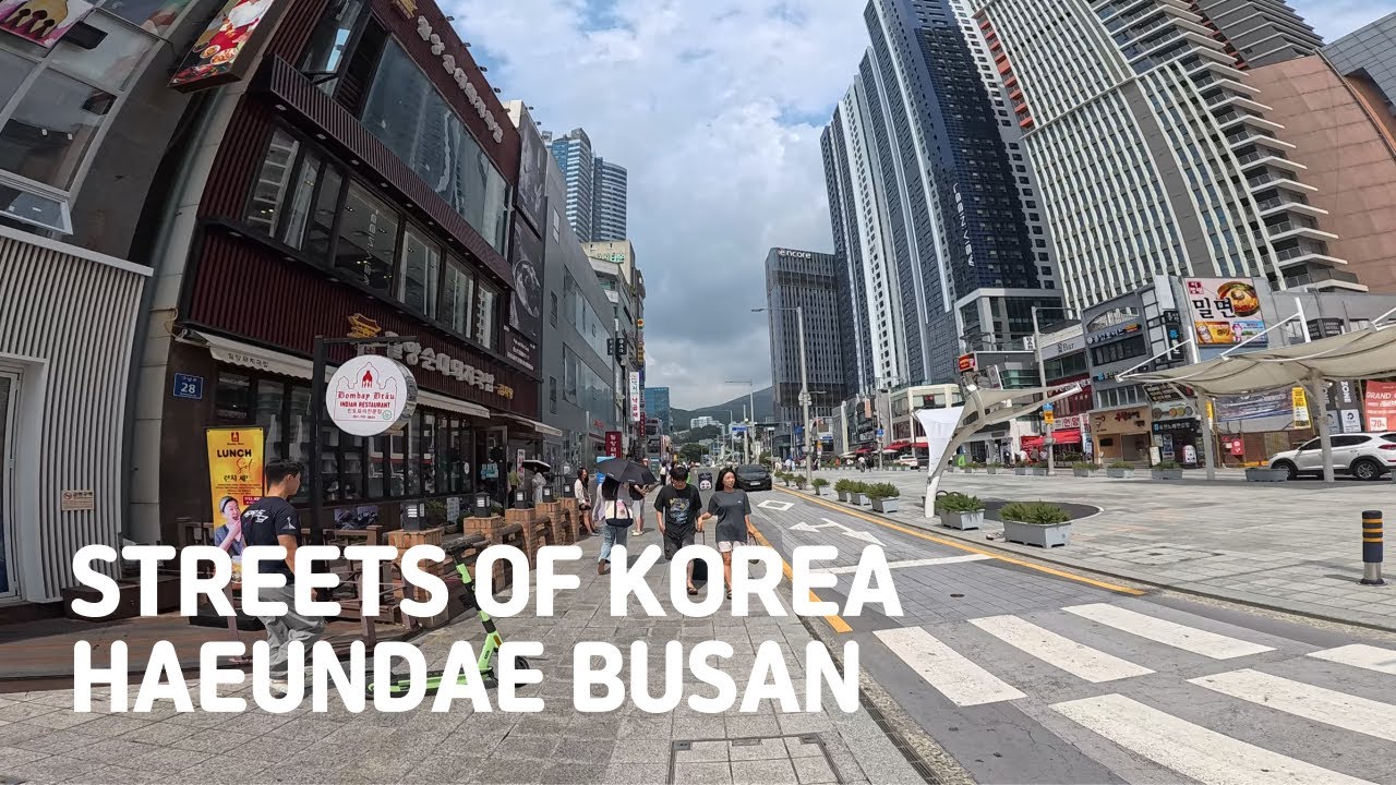 4K Busan Walk - Streets of Haeundae, South Korea walking tour - YouTube