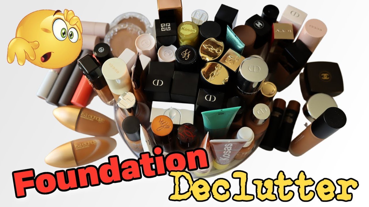 Declutter My FOUNDATION COLLECTION With Me! DECLUTTER 2023 - YouTube