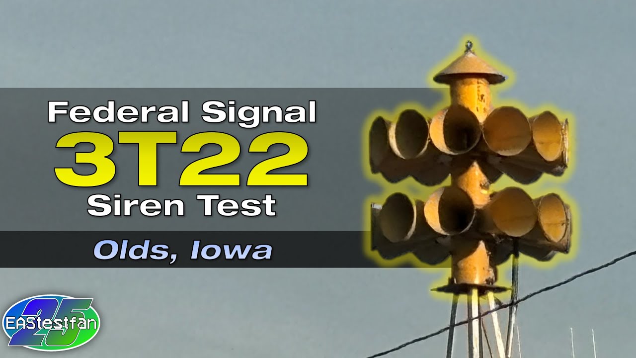 Federal Signal 3T22 Siren Test - Olds, IA - YouTube