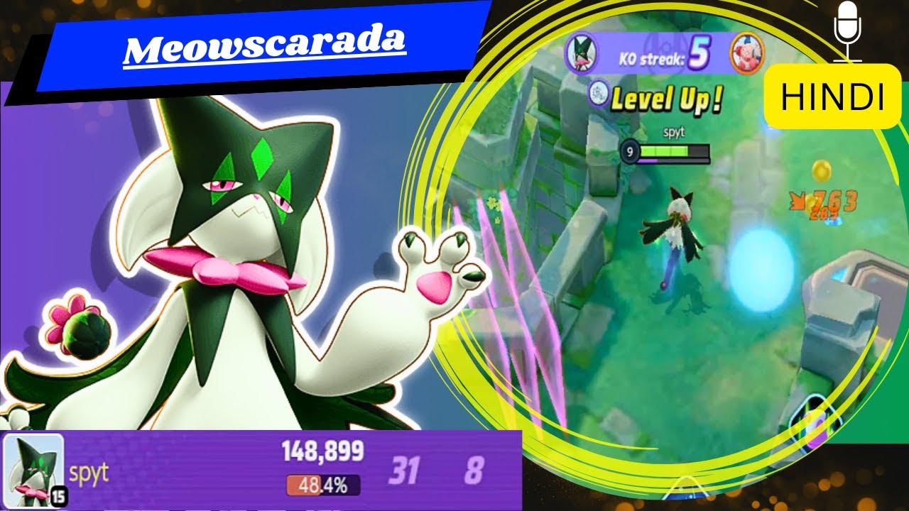 Meowscarada gameplay night slash tailblaze over 148k damage 30ko ...