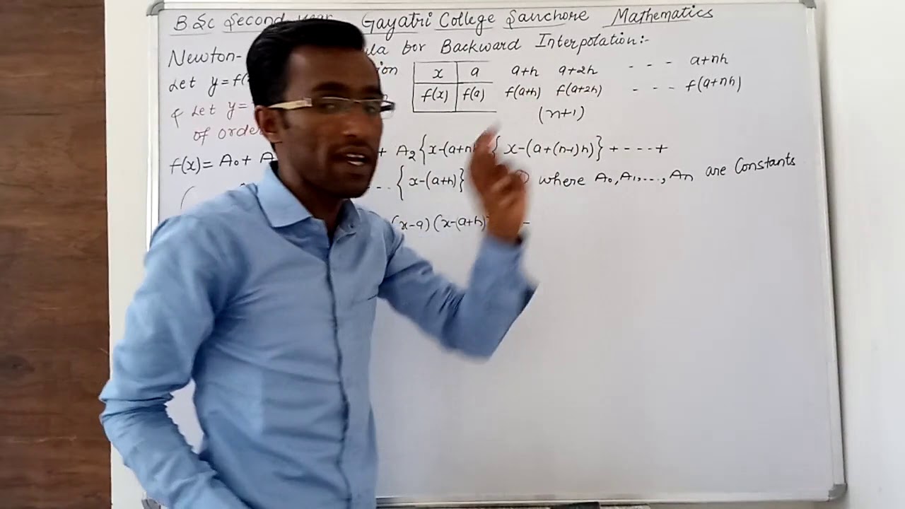 Proof of Newton-Gregory formula for backward interpolation b.sc II ...