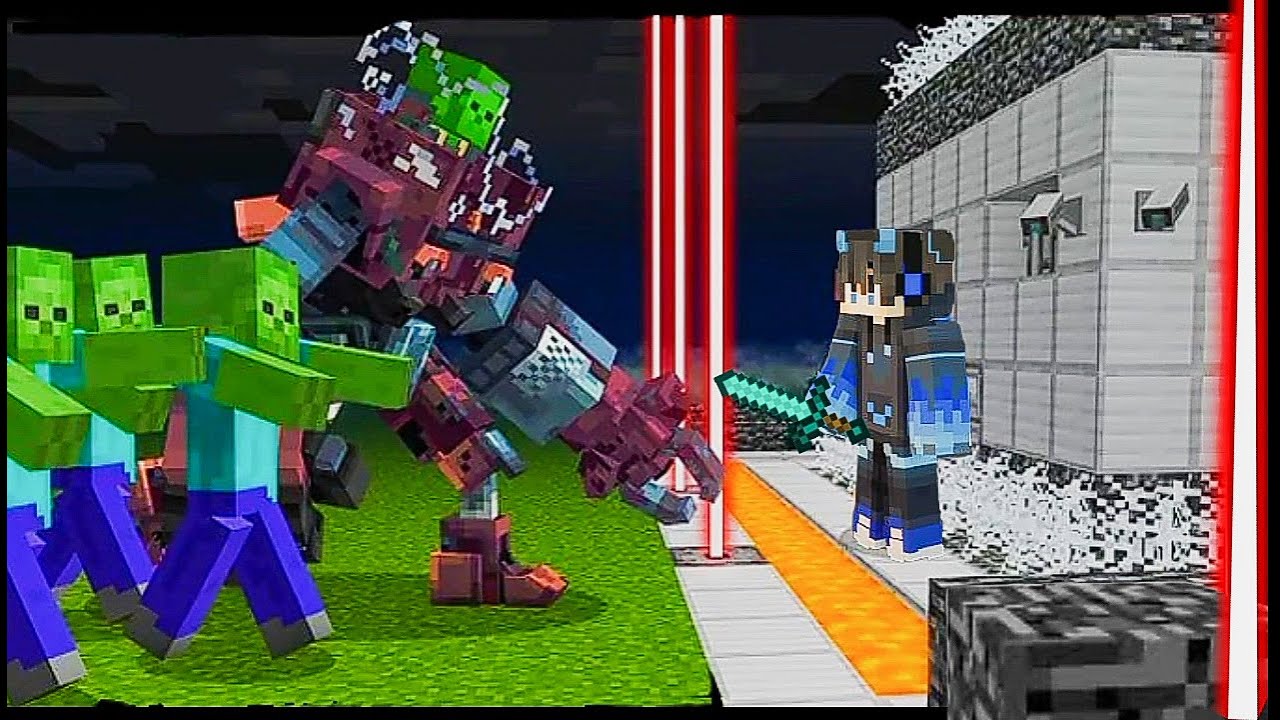 HORROR ZOMBIE 🧟APOCALYPSE VS SECURITY BASE In Minecraft - YouTube